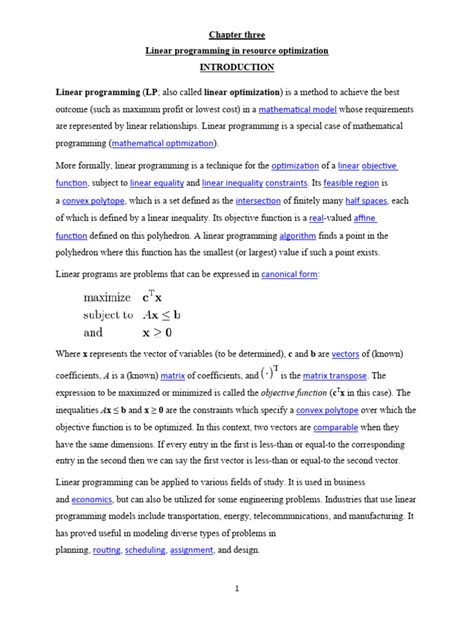 Opt Chapter 3 Pdf Linear Programming Mathematical Optimization
