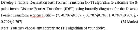 SOLVED Develop A Radix Decimation Fast Fourier Transform FFT Algorithm To Calculate The