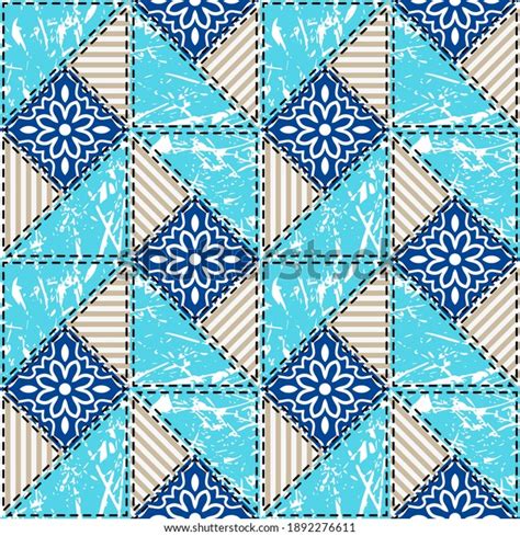 Patchwork Seamless Pattern Vector Stock Illustration Stock Vector Royalty Free