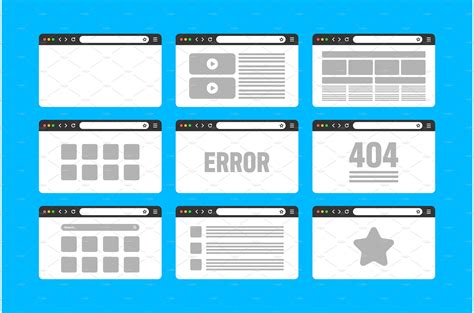 Web Browser Window Pages Layout Technology Illustrations ~ Creative Market