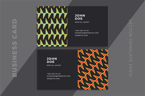 우아한 명함 템플릿 어두운 예술적 기하학적 패턴의 트렌디 한 기업 문구 모형 샘플 텍스트가있는 깨끗하고 간단한 벡터 편집 가능한 배경 Eps10 0명에 대한 스톡 벡터 아트