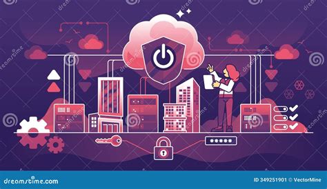 Cloud Security Focuses On Protecting Data In The Cloud Key Stock Vector Illustration Of