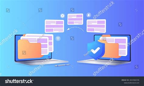 File Transfer Files Transferred Encrypted Form Stock Vector Royalty Free Shutterstock