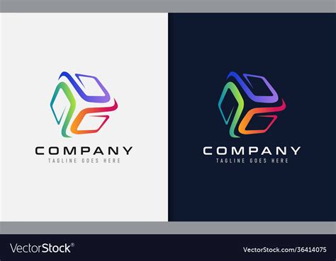 Creative Cube Tech Logo Design Abstract Cube Vector Image