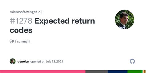 Expected Return Codes · Issue 1278 · Microsoftwinget Cli · Github