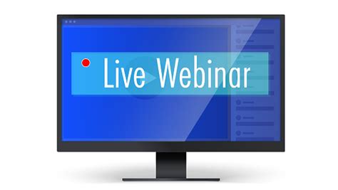 라이브 웨비나 배너 화면에 온라인 플랫폼컴퓨터 모니터 온라인 과정 또는 교육에 대한 개념 벡터 3d 그림 3차원 형태에 대한 스톡 벡터 아트 및 기타 이미지 Istock