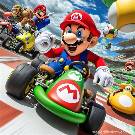 Mario Kart Race Track Wallpaper Stable Diffusion Online