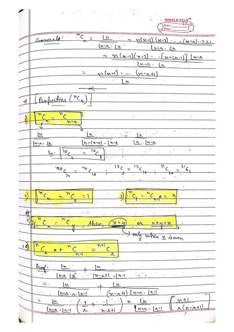 Solution Permutations And Combinations Iit Jee Handwritten Notes