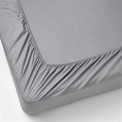 RÖnnveckmal Fitted Sheet Grey Single Ikea Uk