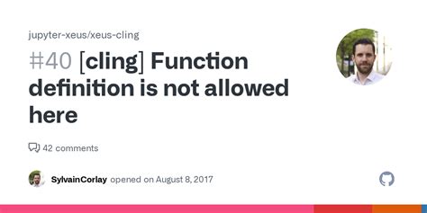 Cling Function Definition Is Not Allowed Here · Issue 40 · Jupyter
