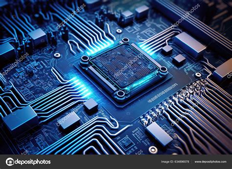 Processor Computer Circuit Board Microchips Generative Cpu Chip Motherboard Power Stock Photo By