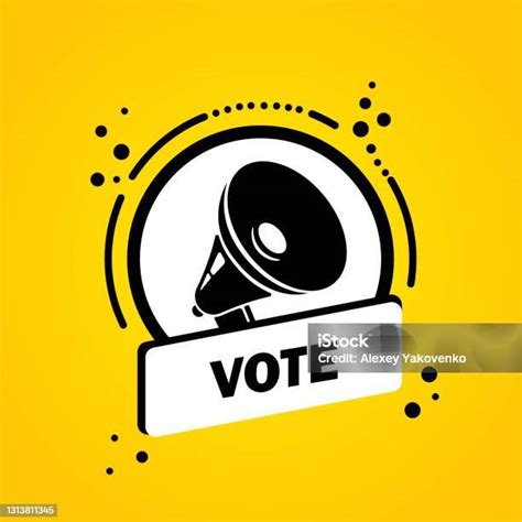 투표 연설 거품 배너와 메가 폰 확성기 비즈니스 마케팅 및 광고를 위한 라벨 격리된 배경의 벡터입니다 Eps 10 2020년에 대한 스톡 벡터 아트 및 기타 이미지 Istock