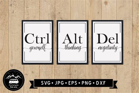 Ctrl Alt Delete Sign Svg Ctrl Yourself Alt Thinking Del Etsy