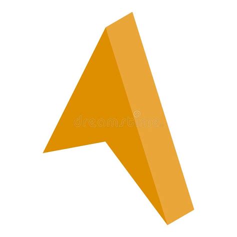 D Golden Arrow Pointing Up Right Showing Direction Stock Illustration Illustration Of