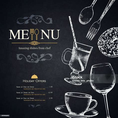 레스토랑 메뉴 디자인입니다 바 레스토랑 커피 하우스 카페에 대 한 벡터 메뉴 브로슈어 서식 파일 그릇에 대한 스톡 벡터 아트 및 기타 이미지 Istock