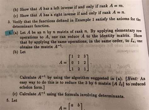 Solved B Show That A Has A Left Inverse If And Only If Chegg Com