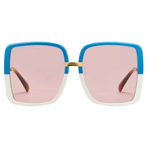 Gucci Gucci Lovelight Specialized Fit Sunglasses Blue White Pink