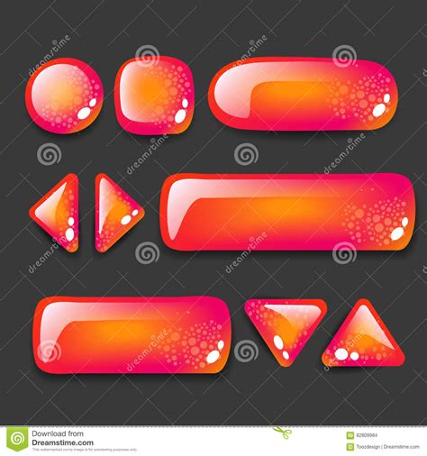 Set Of Buttons Stock Vector Illustration Of Game Green 82809984