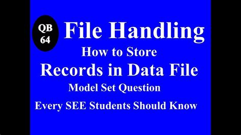 how to store the records in sequential data file in qbasic file handling part i youtube