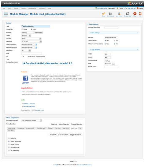 Ja University Joomla Template Documentation Joomlart