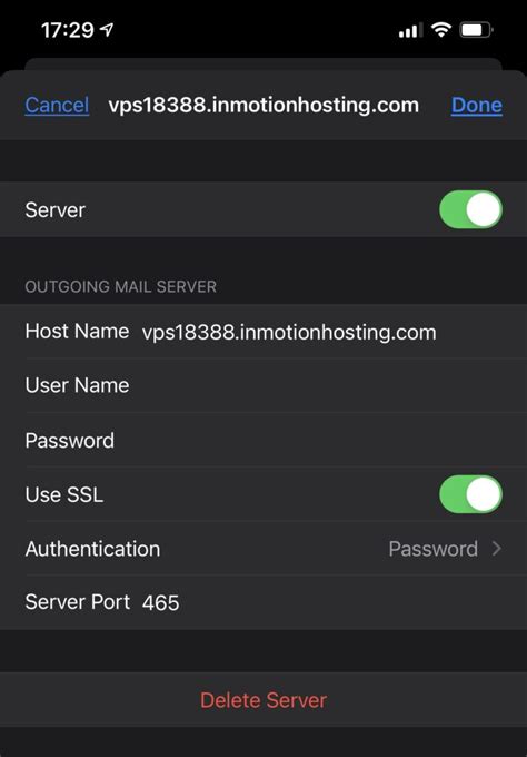 How To Edit Email Server Settings In IOS 14 InMotion Hosting