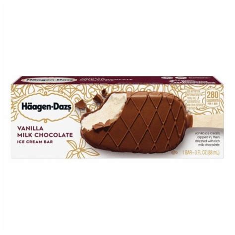 Haagen Dazs Vanilla Milk Chocolate Ice Cream Bar 367 Oz 12 Count