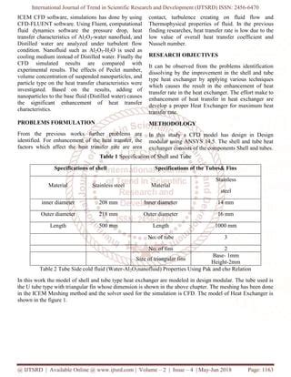 CFD Analysis Of Heat Transfer Enhancement In Shell And Tube Type Heat Exchanger Creating