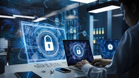 Cyber Security Network Padlock Icon And Internet Technology Networking Businessman Protecting