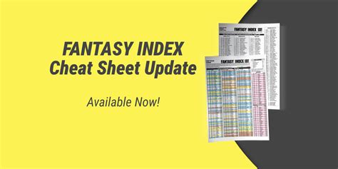 The August 1 Cheat Sheet Update Is Available Now Fantasy Index