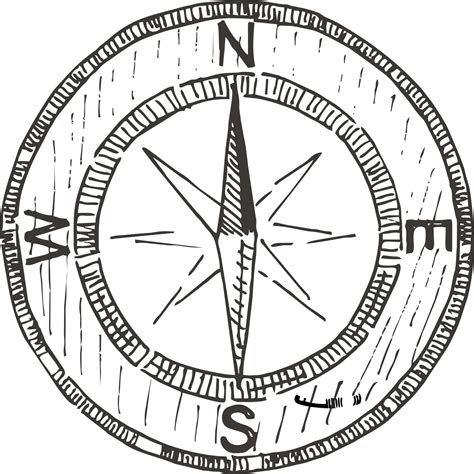 Compass Icon Vector Sketch Sign Symbols Logo Illustration Isolated