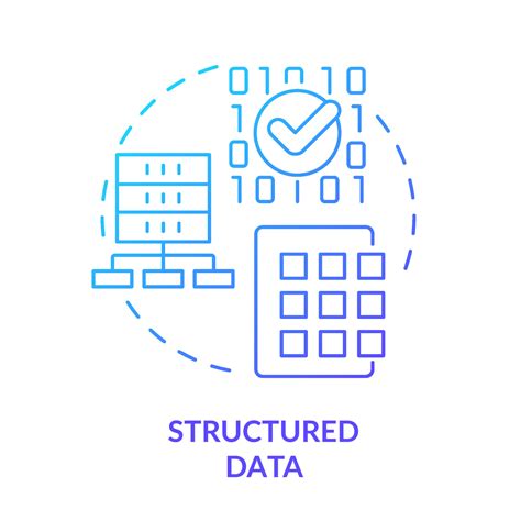 Structured Data Blue Gradient Concept Icon Big Data Type Abstract Idea