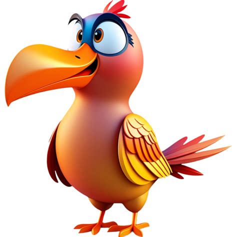 Marrant Dessin Animé Oiseau Ai Génératif 34469311 Png