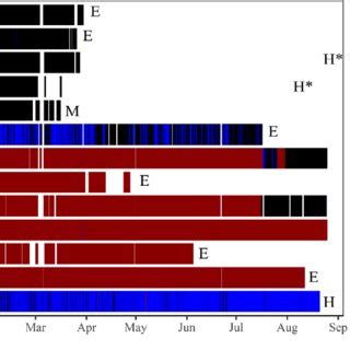 Tracking Periods For Transmitter Tagged Red Snapper On The Vemco Download Scientific Diagram