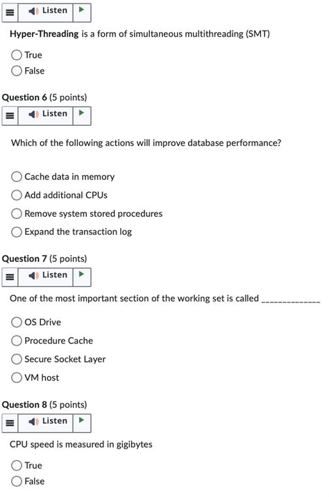 Solved Hyper Threading Is A Form Of Simultaneous