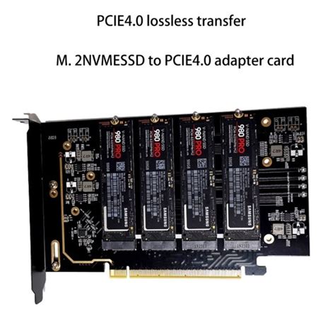 PCI Express 4 0 X16ไปยง4พอรต M 2 NVME อะแดปเตอร SSD Raid การด VROC ไรเซอรการดรองรบ2230