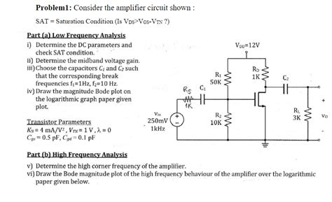 Solved Vpp 12V Probleml Consider The Amplifier Circuit Chegg Com