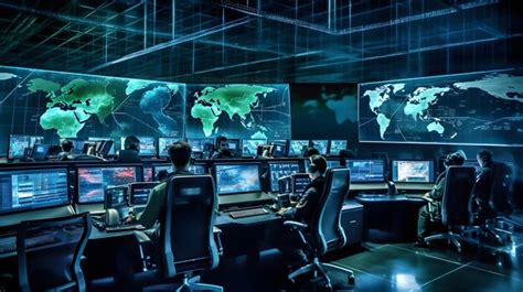 Premium Ai Image A Team Of Cybersecurity Experts In A Control Room Analyzing Data On Multiple