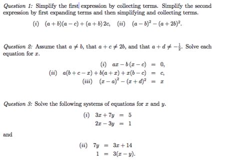 Solved Question Simplify The First Expression By Chegg Com