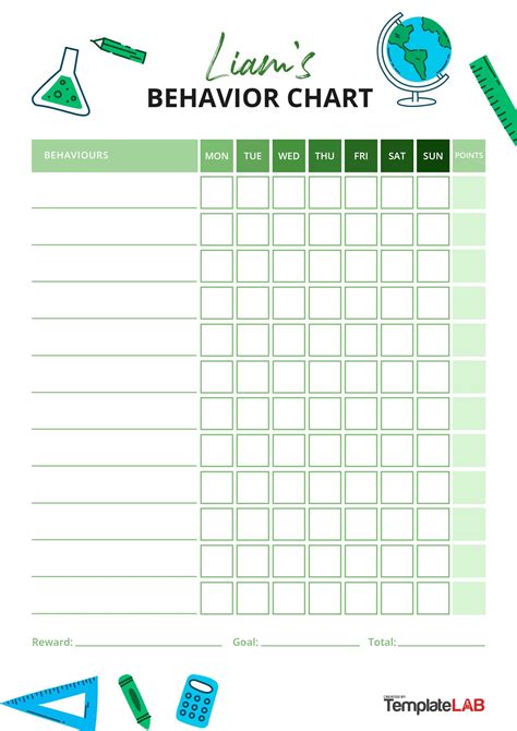 Printable Weekly Behavior Chart