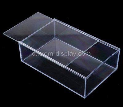 Custom Design Clear Acrylic Sliding Lid Box Lucite Storage Box
