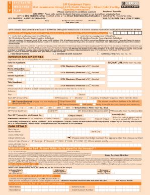 Fillable Online HDFC SIP ECS STOP SIP FORM Pdf Fax Email Print PdfFiller