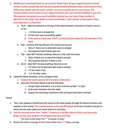 Solved Please Write C Code To Implement A Stack With