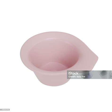 베이지색의 빈 그릇을 표현한 것입니다 평면도 고립 된 흰색 배경에 벡터 3d 그림 0명에 대한 스톡 벡터 아트 및 기타 이미지