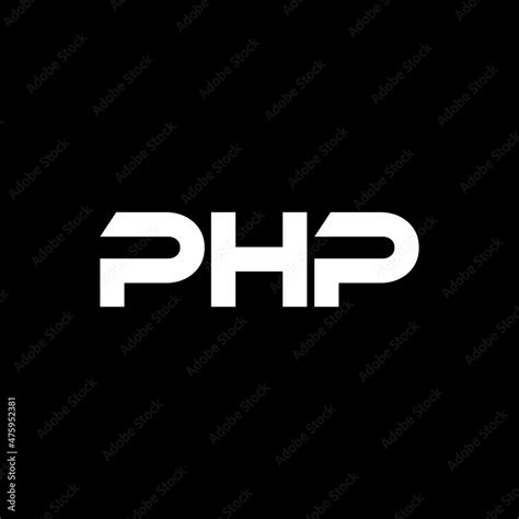 Php Letter Logo Design With Black Background In Illustrator Vector Logo Modern Alphabet Font