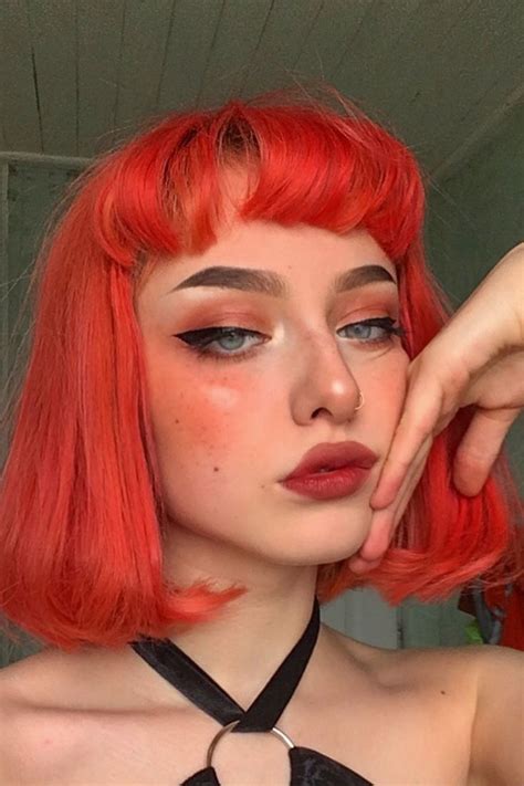 Пин на доске Maquiagem Красно оранжевые волосы Цветные прически Прически