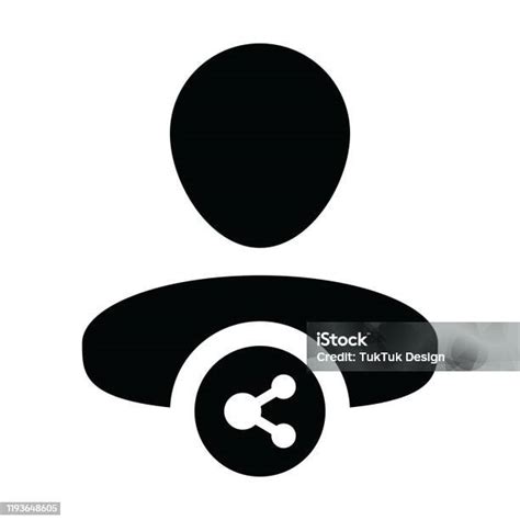 상호 작용 네트워크 아이콘 벡터 남성 프로필 아바타 와 공유 기호 에 A 문말 그림 Communications Director에 대한 스톡 벡터 아트 및 기타 이미지