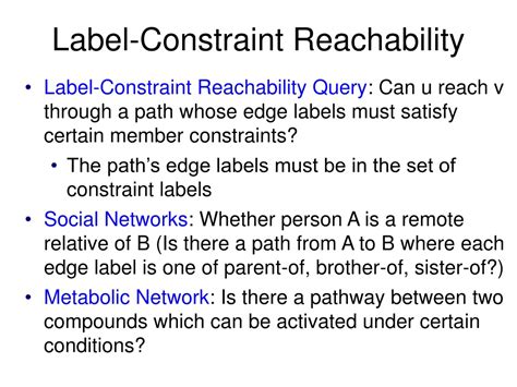 Ppt Computing Label Constraint Reachability In Graph Databases