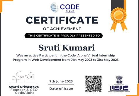 Sruti Kumari On Linkedin Codealpha Internship2023 Webdevelopment