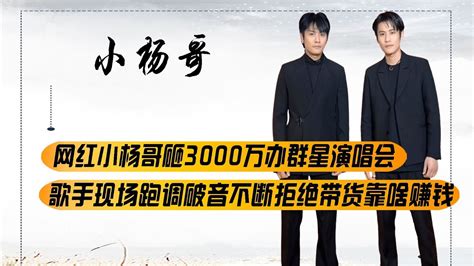 小楊哥3000萬群星演唱會，歌手現場跑調破音不斷，不帶貨靠啥賺錢 Youtube
