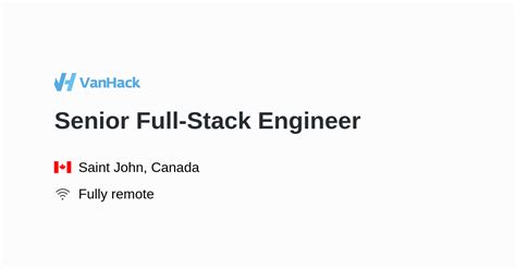 Senior Full Stack Engineer Vanhack